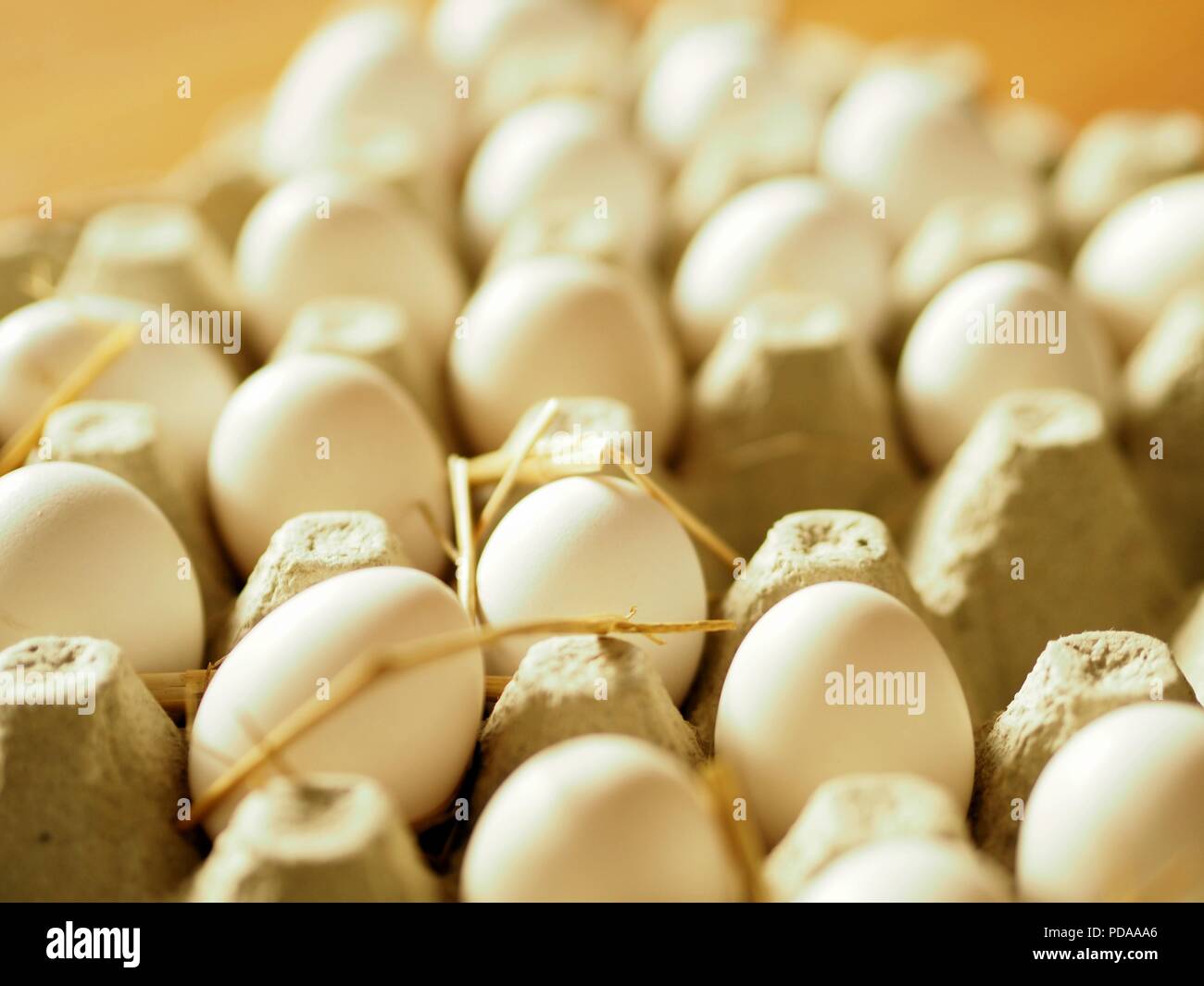 Fresh farmers eggs in a box Stock Photo - Alamy