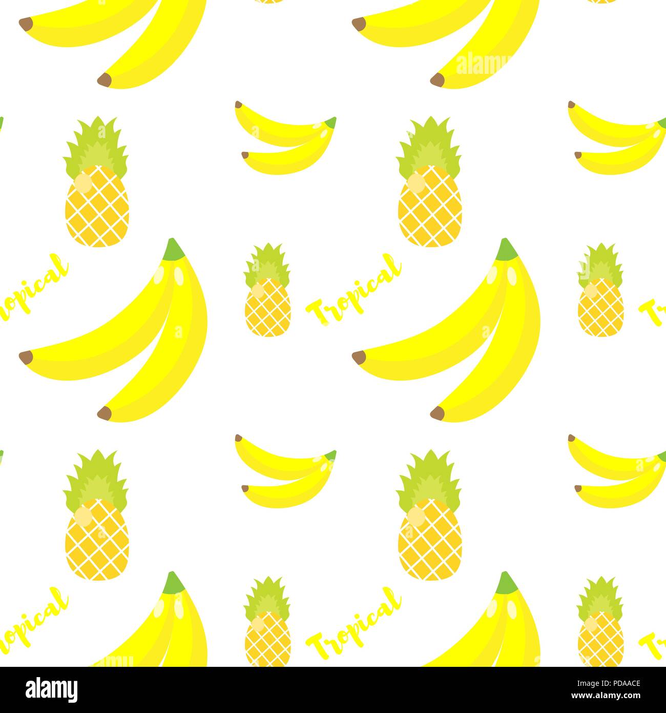 Vector illustration. Seamless pattern. Tropical ornament yellow bananas ...