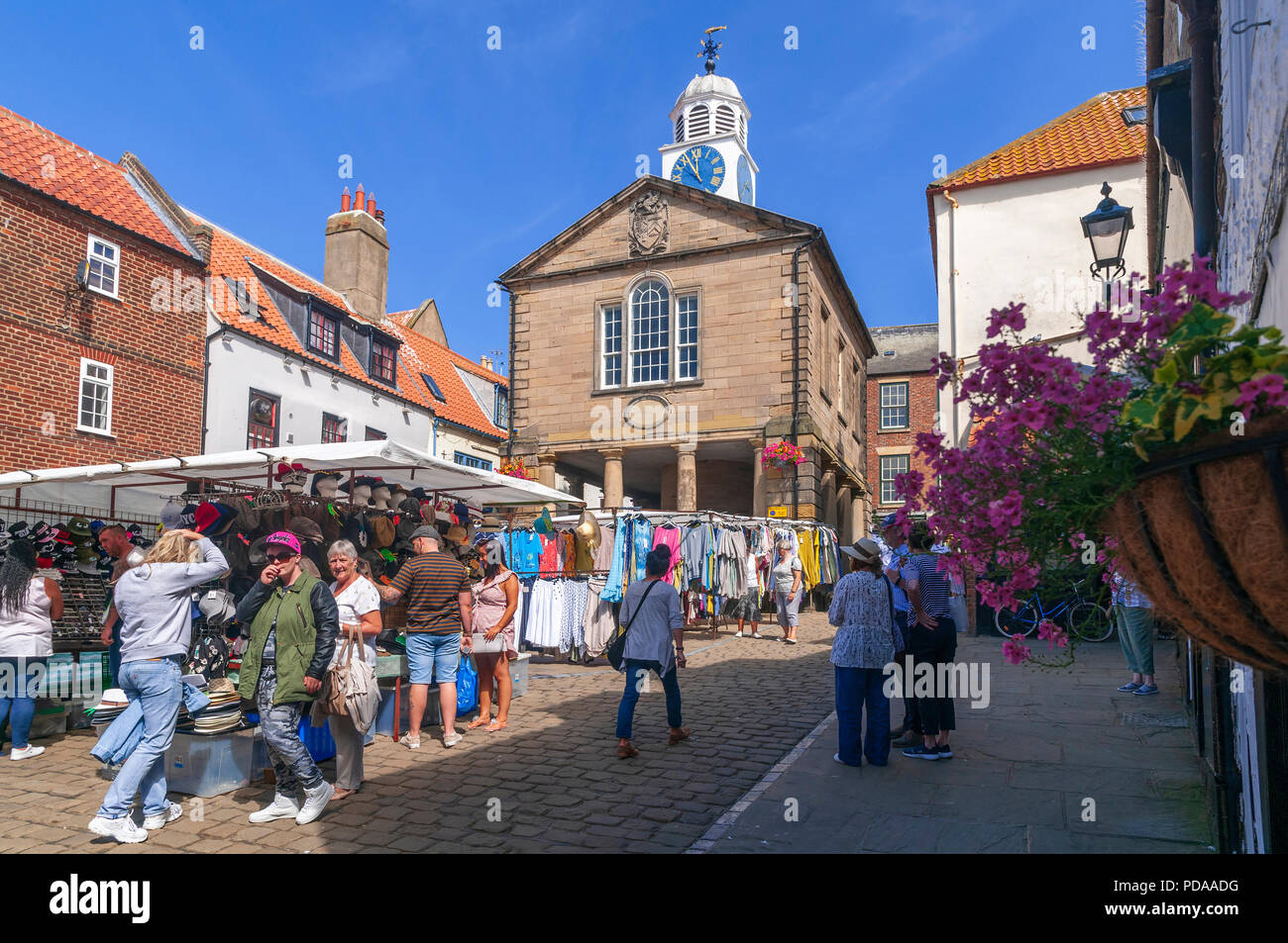 The market square Whitby. North Yorkshire Stock Photo - Alamy