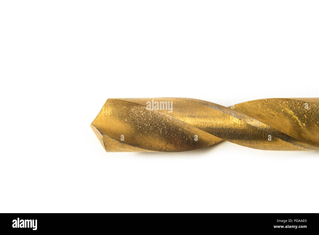 Drill bit closeup for metal and wood drilling on the white background ...