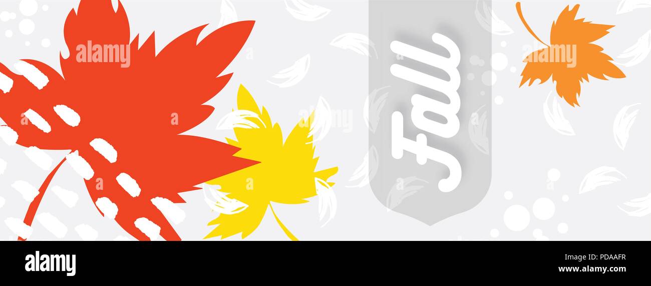 Vector illustration, autumn leaves with text on a hand drawn background ...