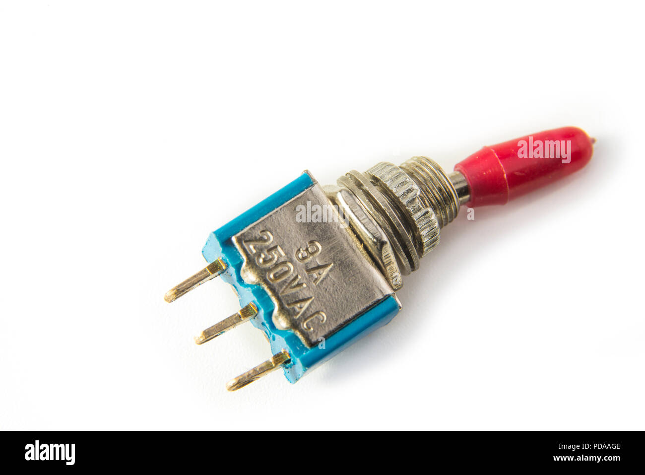 Toggle electrical switch on the white background Stock Photo - Alamy