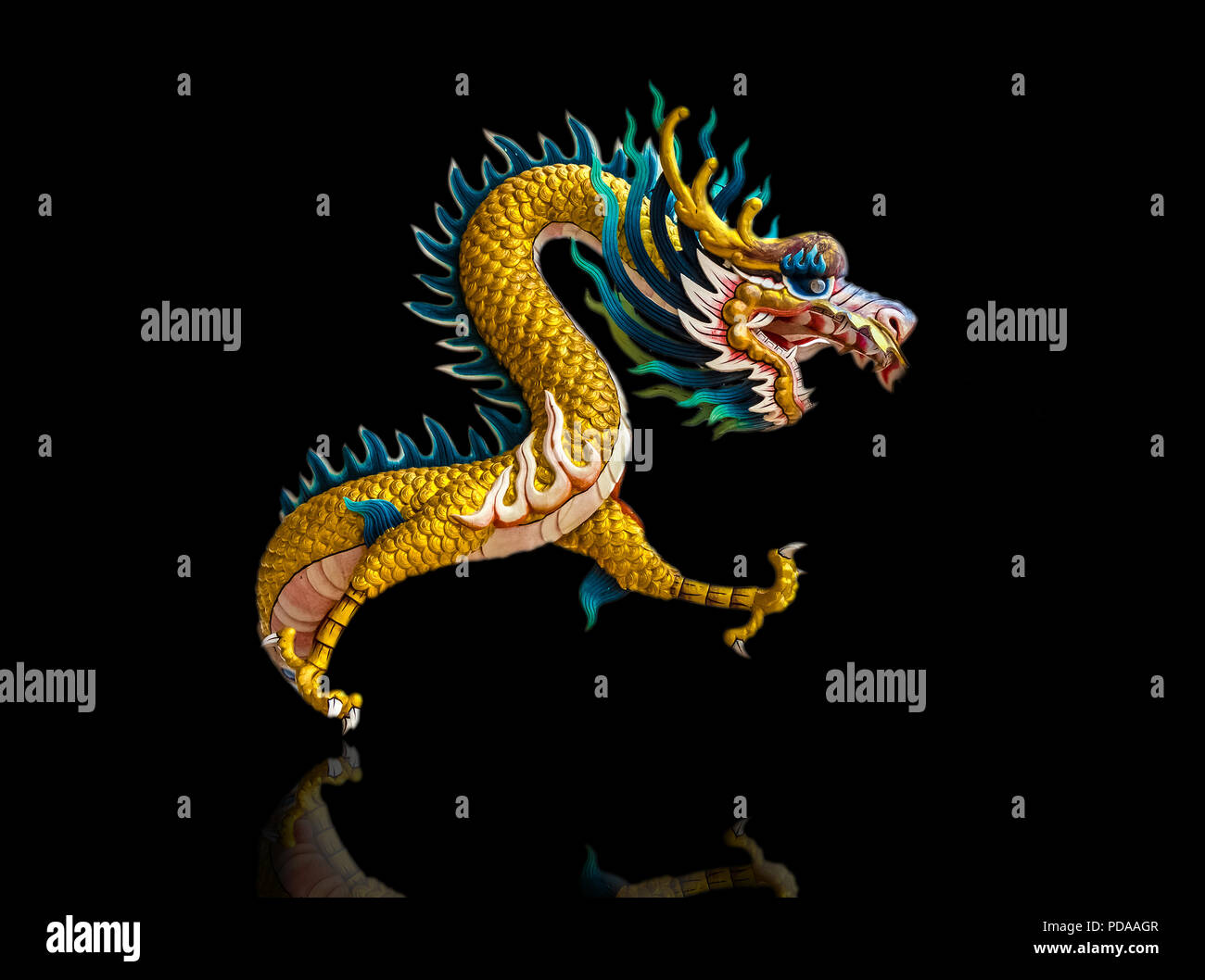 Dragon statue on back background Stock Photo - Alamy