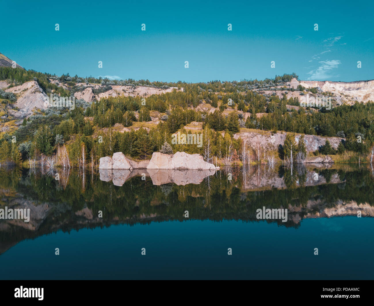 Aerial drone photo of beautiful shore reflecting in water,view inside ...