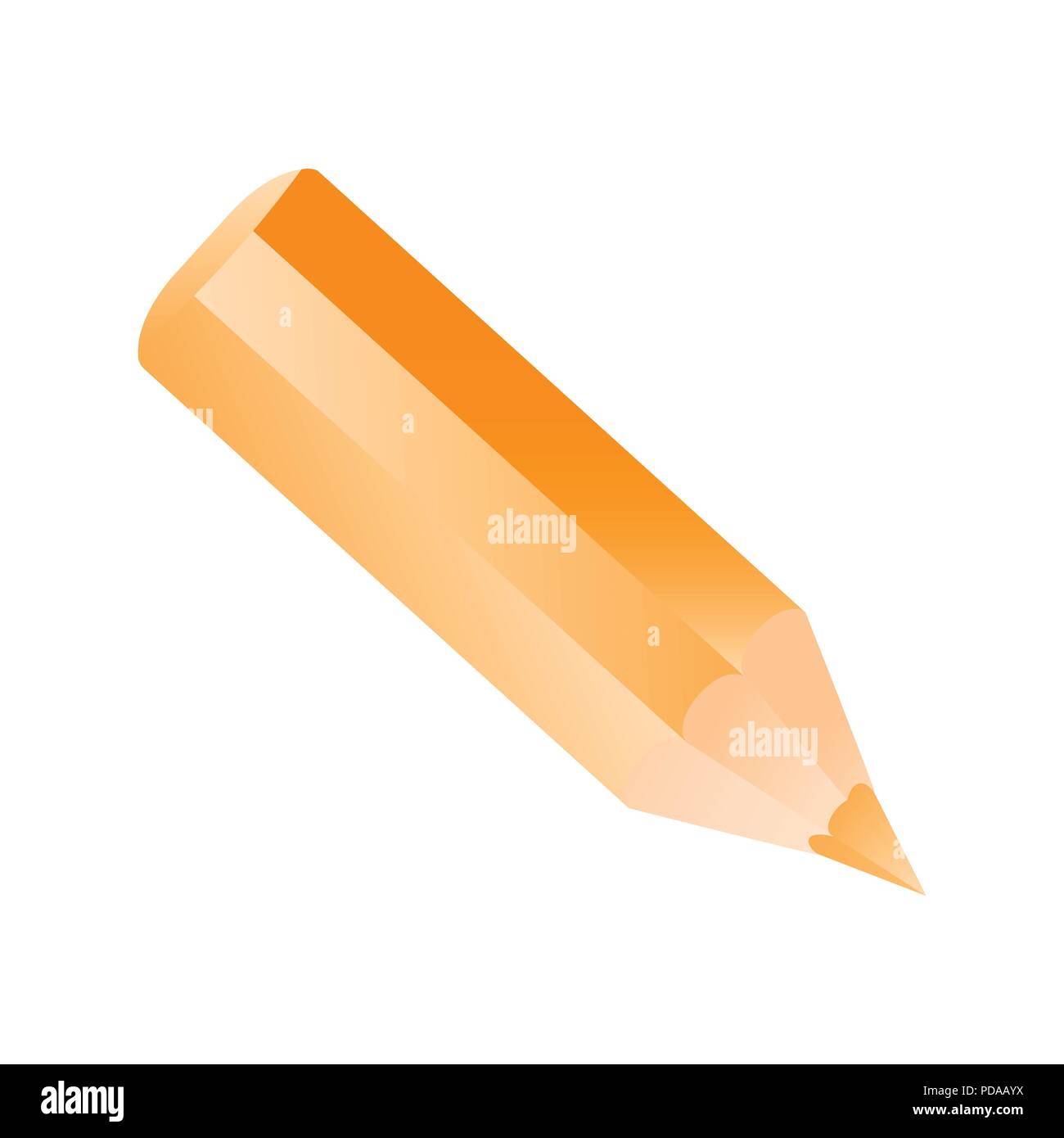 Short small pencil icon. Orange pencil vector illustration Stock Vector ...