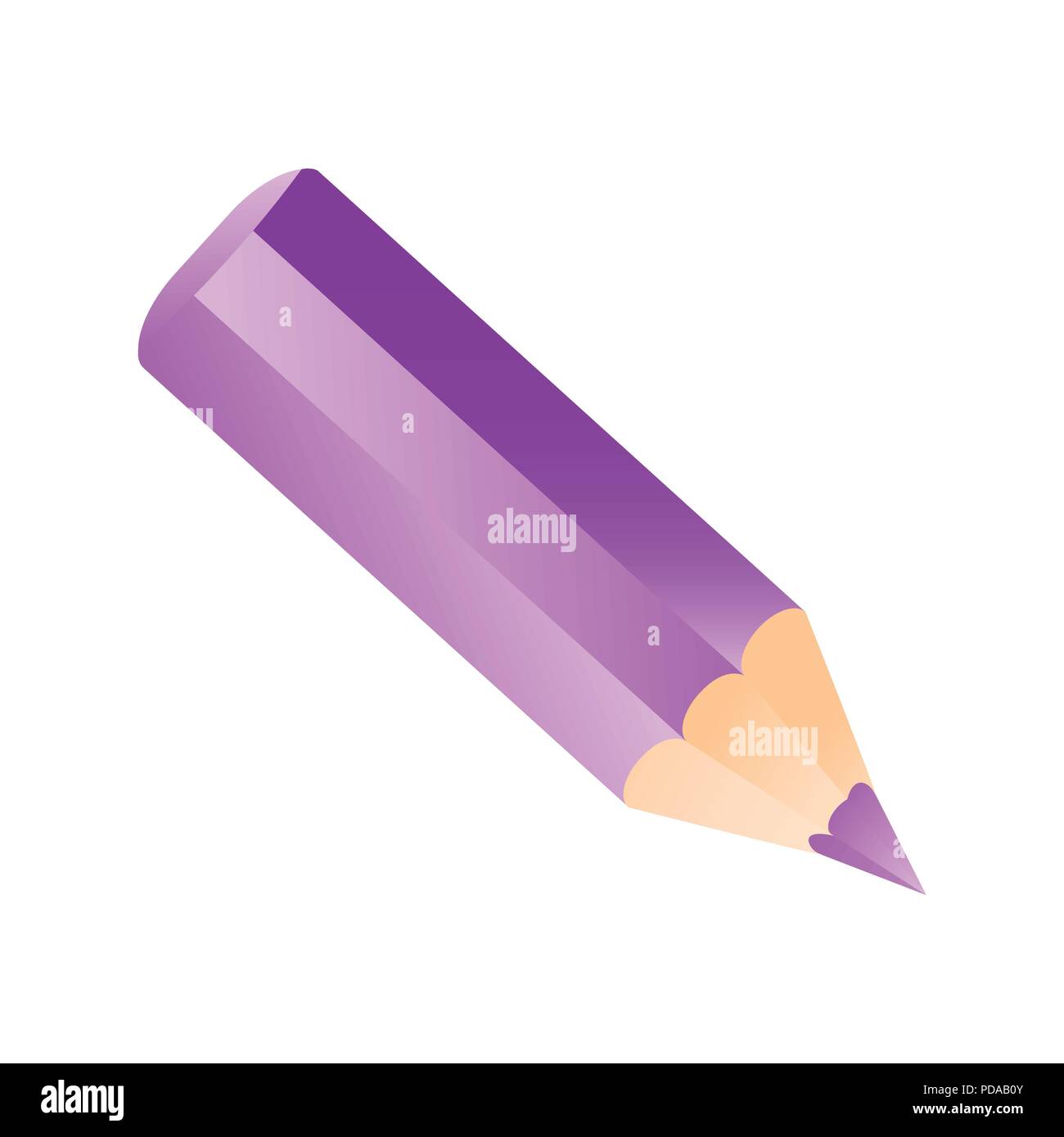 Short small pencil icon realistic style. White colorful pencil Stock ...
