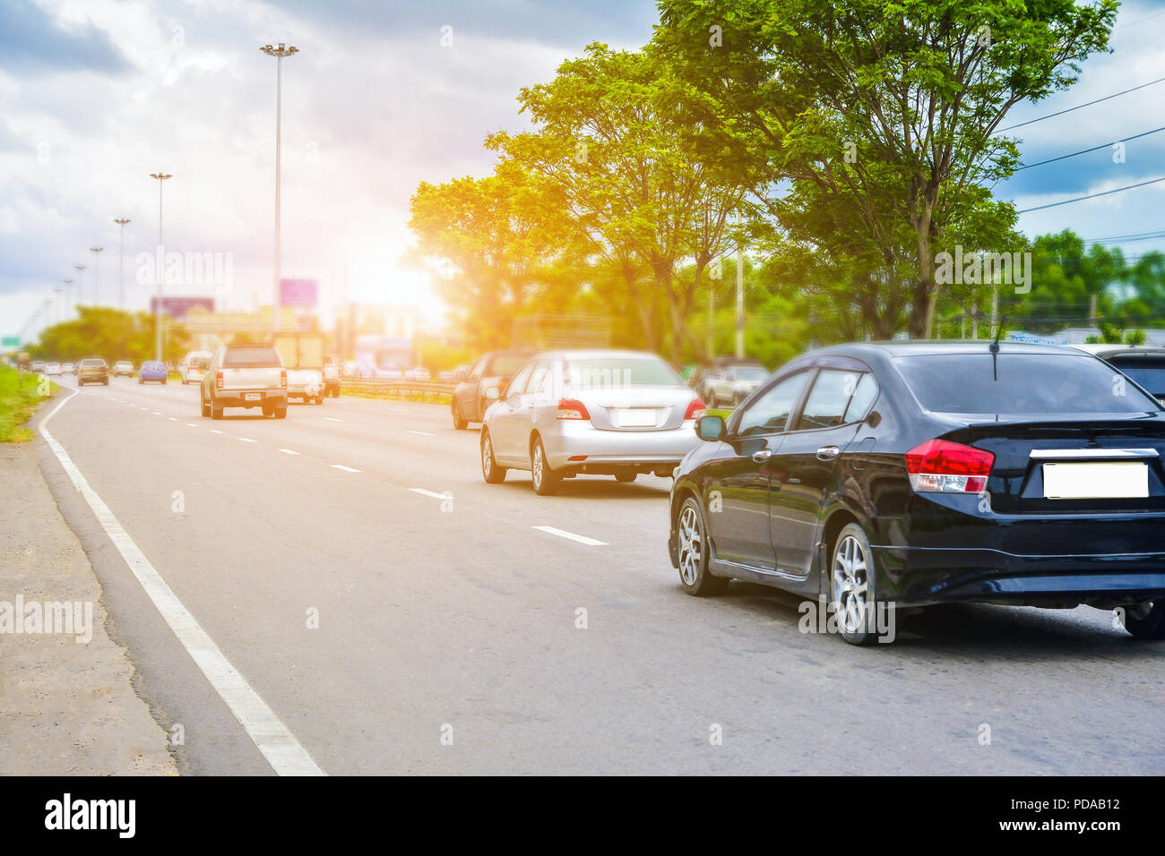 Car driving on road,Car on highway road transportation Stock Photo - Alamy