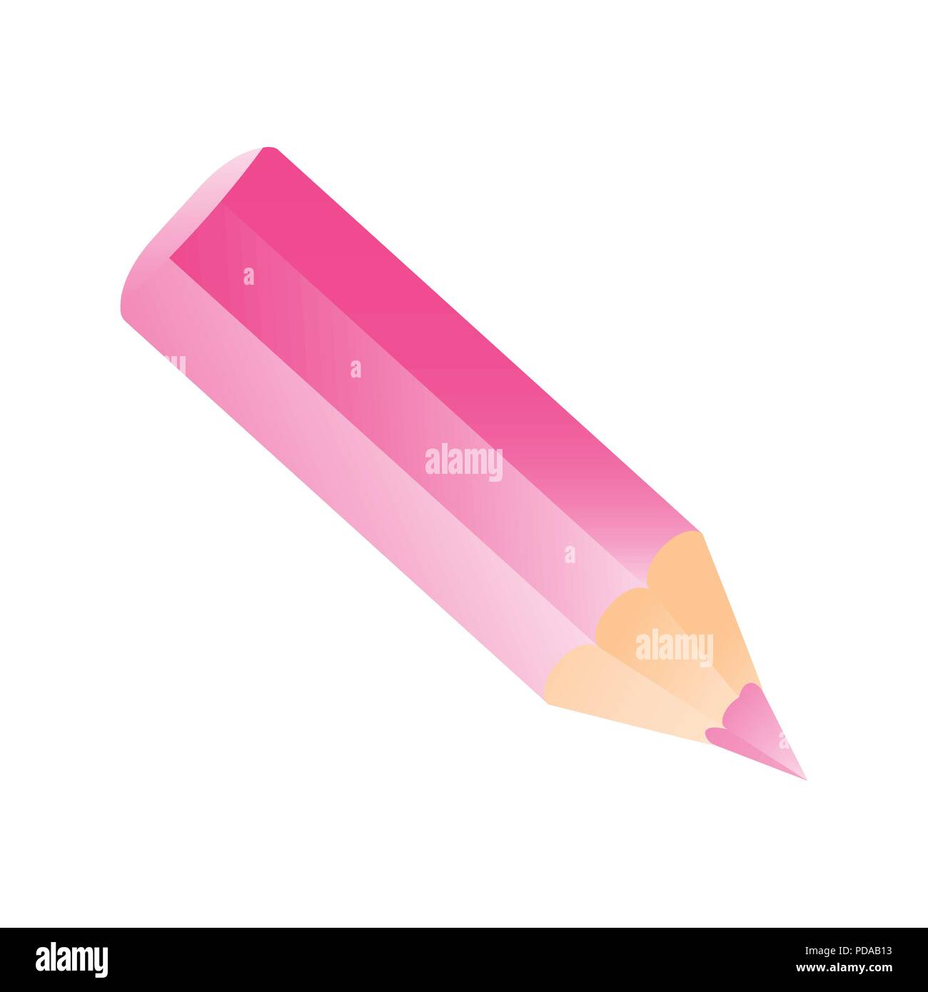 Short small pencil icon realistic style. White colorful pencil Stock ...