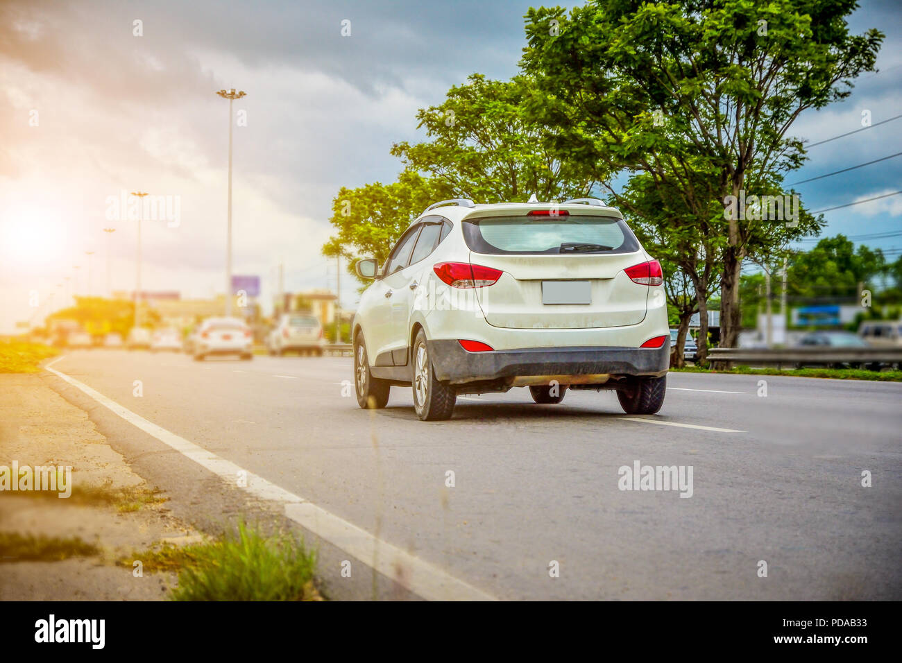 Car driving on road,Car on highway road transportation Stock Photo - Alamy