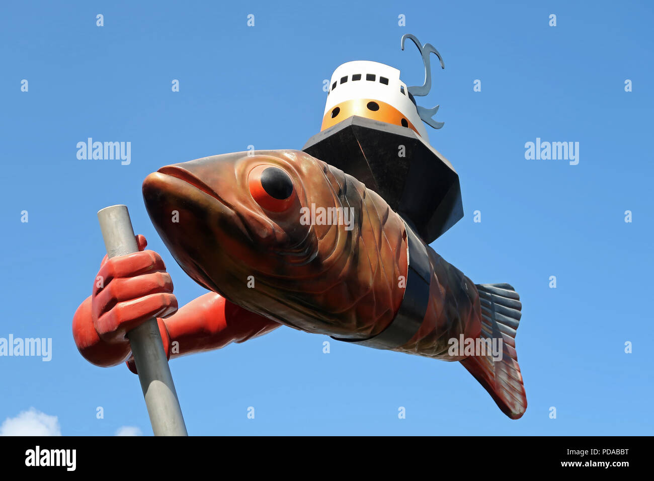 Sculpted fish in the lower part of the city of Haifa Israel Stock Photo ...