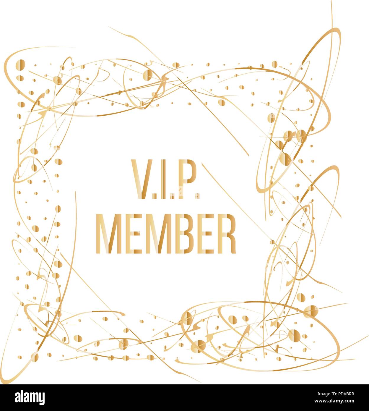VIP member sign. Gold card, luxury background with golden fancy ...