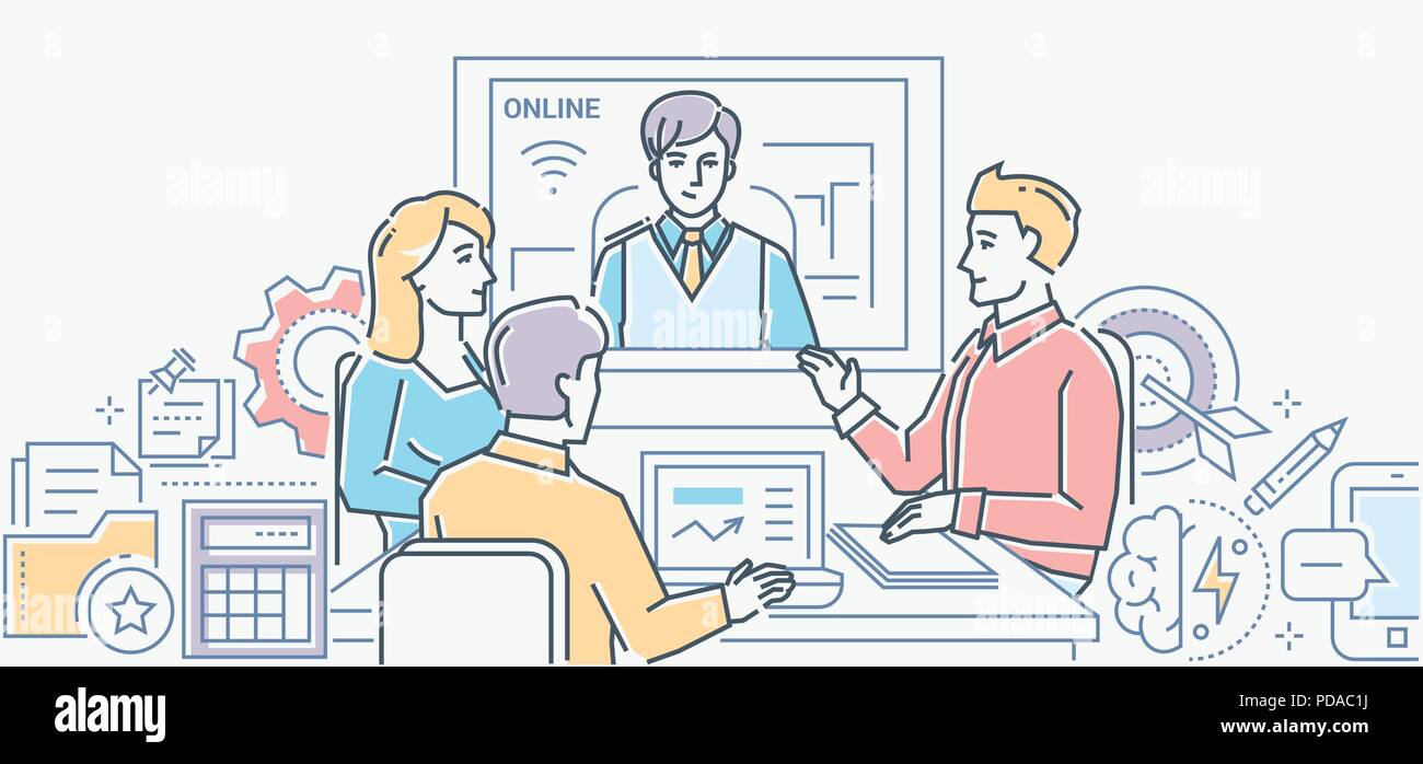 International video conference Stock Vector Images - Alamy