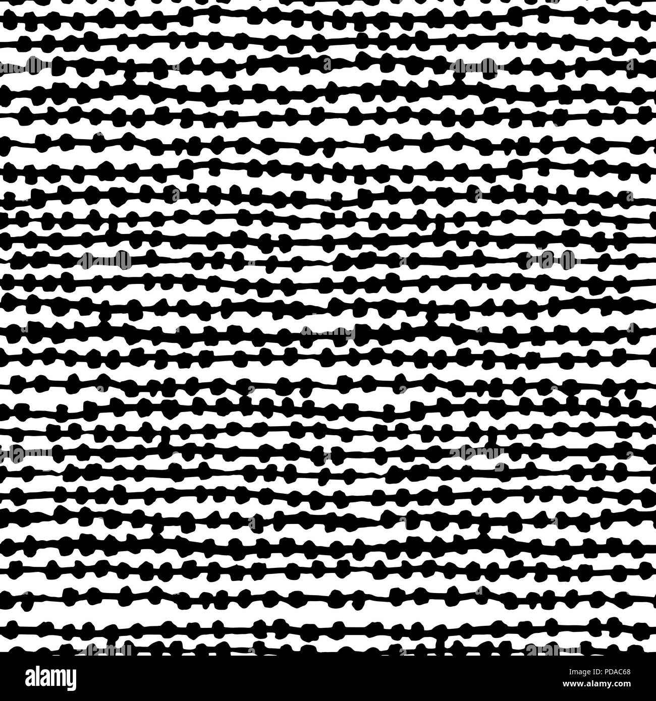 Seamless vector abstract pattern. Thin thread with small black and ...