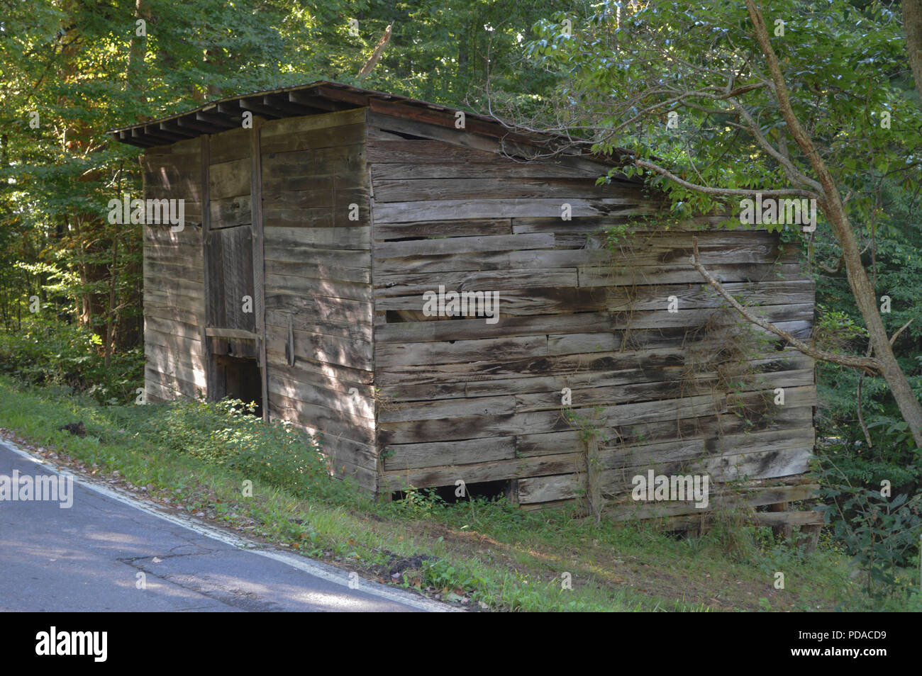 Side View of Neglected Roadside Wooden Building Stock Photo - Alamy