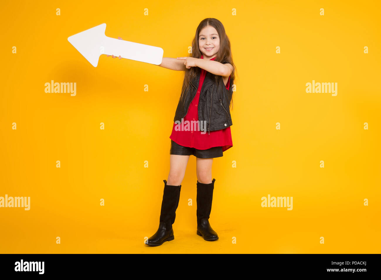 Little brunette girl with pointer Stock Photo - Alamy