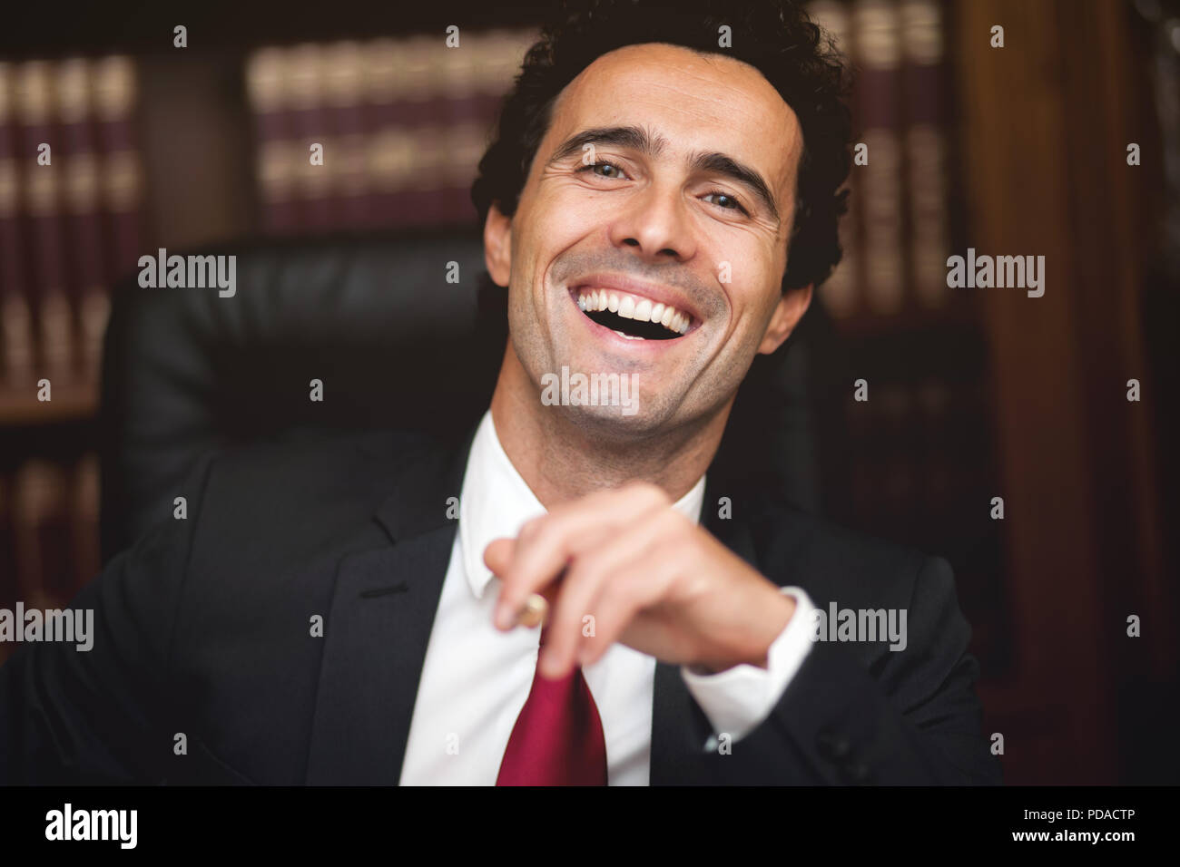Lawyer portrait in his studio Stock Photo - Alamy