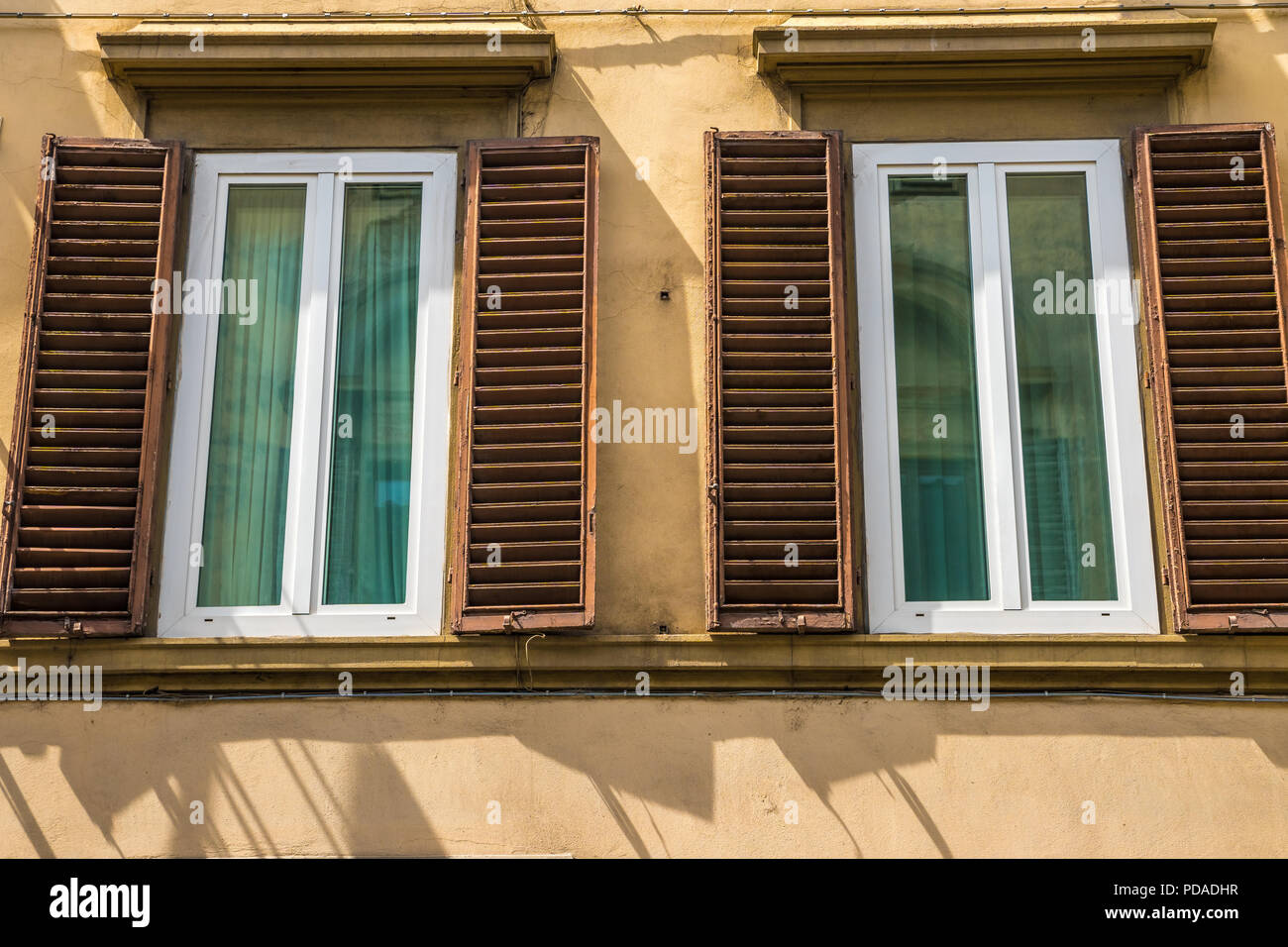 Typical windows of Florence architecture in monumental building ...