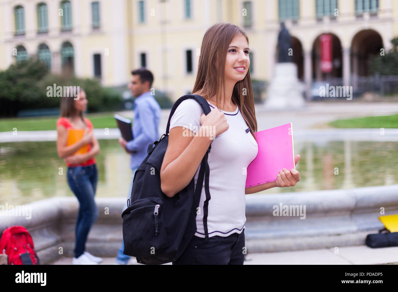 Smiling student outdoor portrait Stock Photo - Alamy