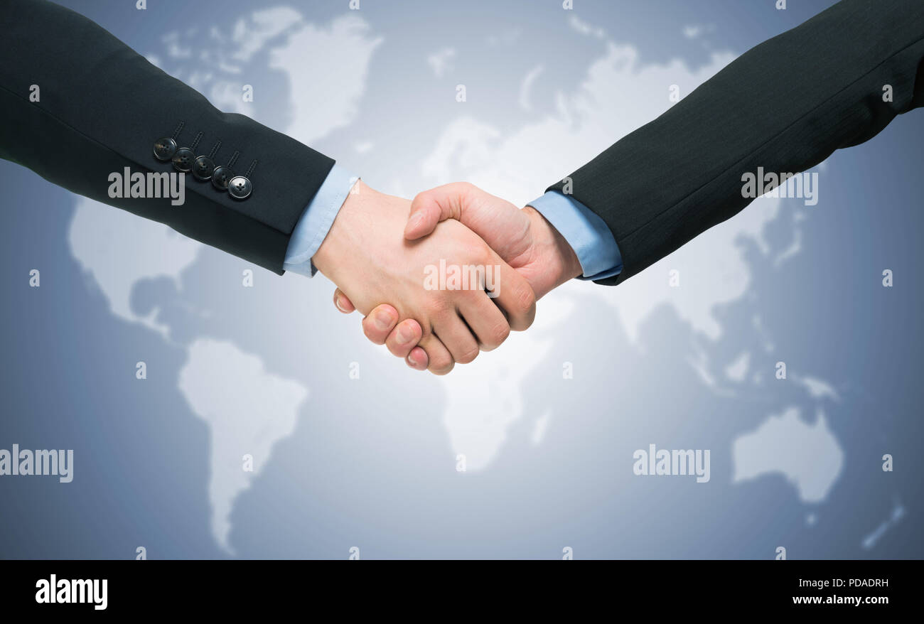 Handshake business map hi-res stock photography and images - Alamy