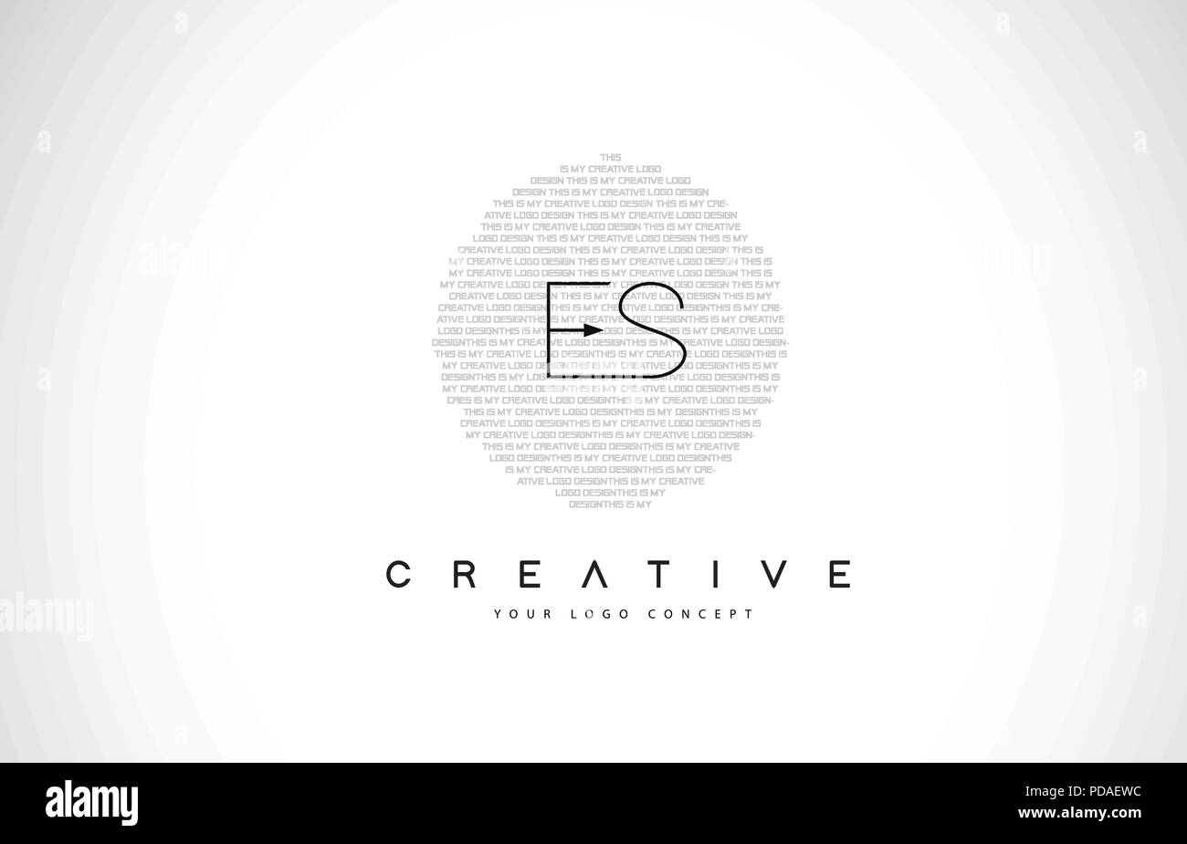 ES E S Logo Design with Black and White Creative Icon Text Letter ...