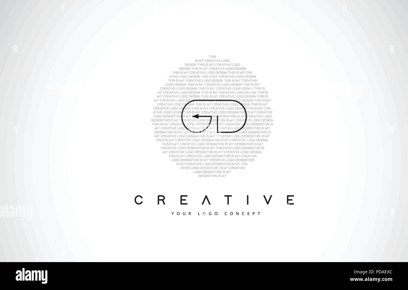 GD G D Logo Design with Black and White Creative Icon Text Letter ...