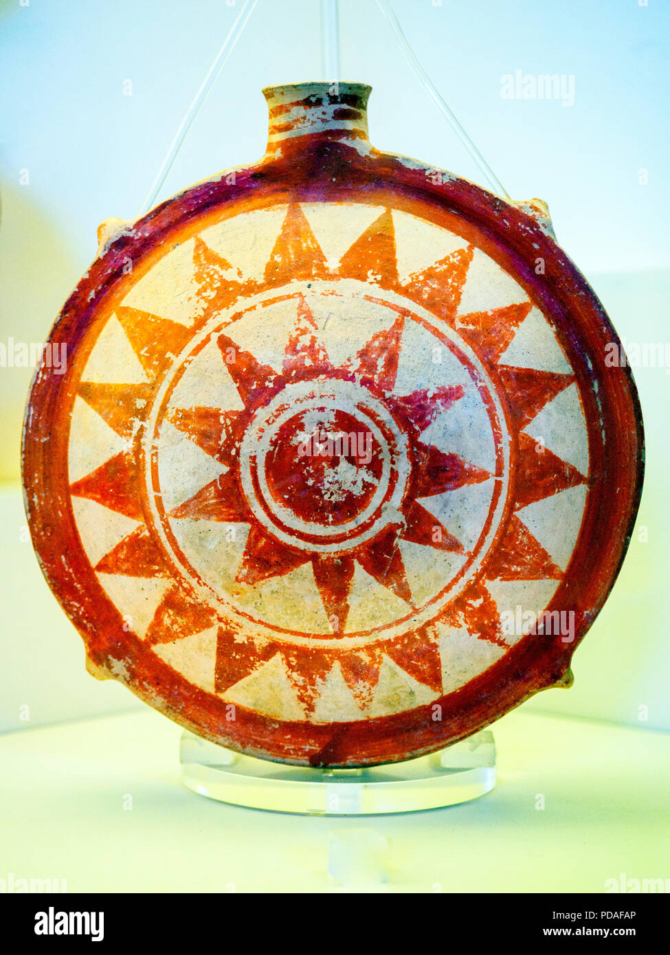 Pilgrim flask red on white first half of the 7th century BC - National ...