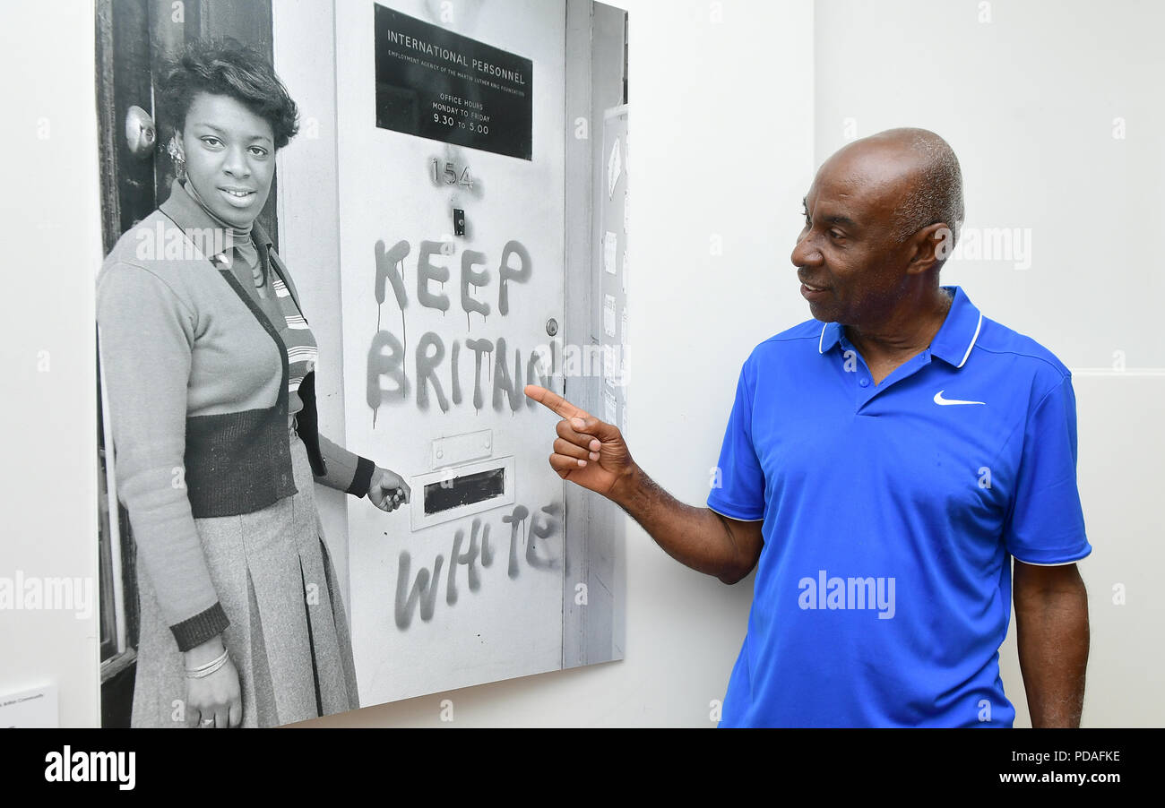 Neil Kenlock next to his photograph of Barbara Grey at Expectations ...