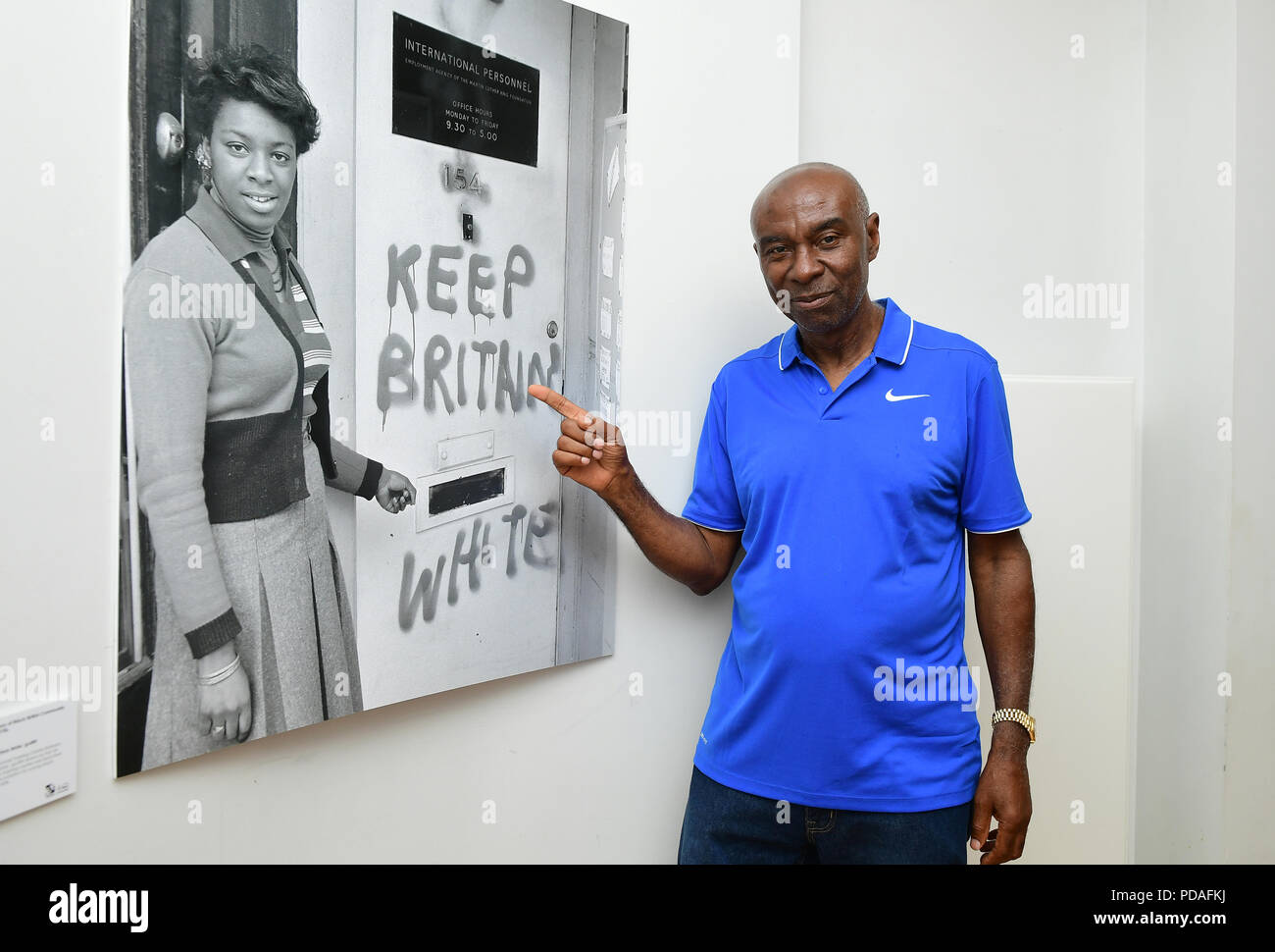 Neil Kenlock next to his photograph of Barbara Grey at Expectations ...
