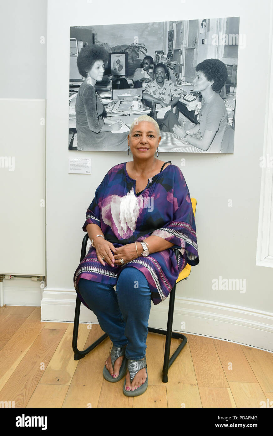 Leila Howe Hussan seen with a photo of her taken by Neil Kenlock at ...