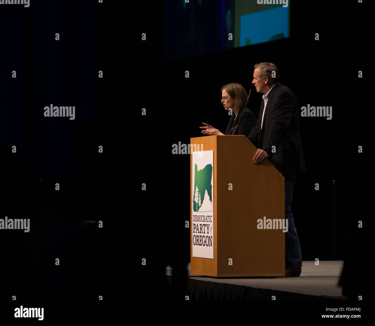 At the Election Night Party for the Oregon Democratic Party, Senator ...