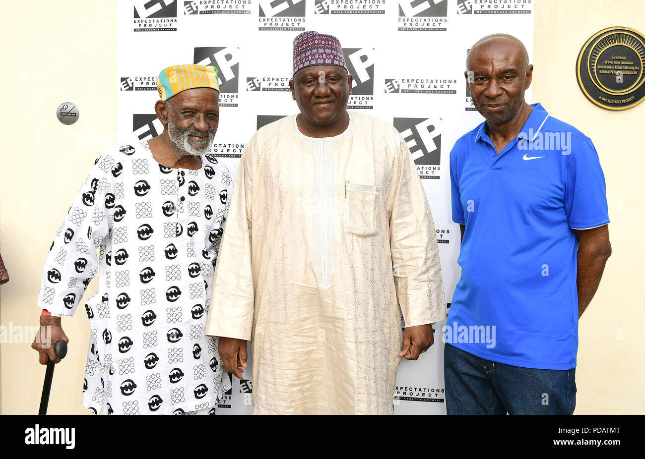(Left to right) James Banor, His Royal Highness Shah Usman- Yamusa and ...