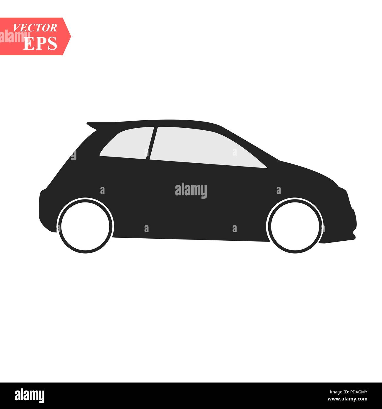 Simple Car Icon Vector. Flat Hatchback symbol. Perfect Black pictogram ...
