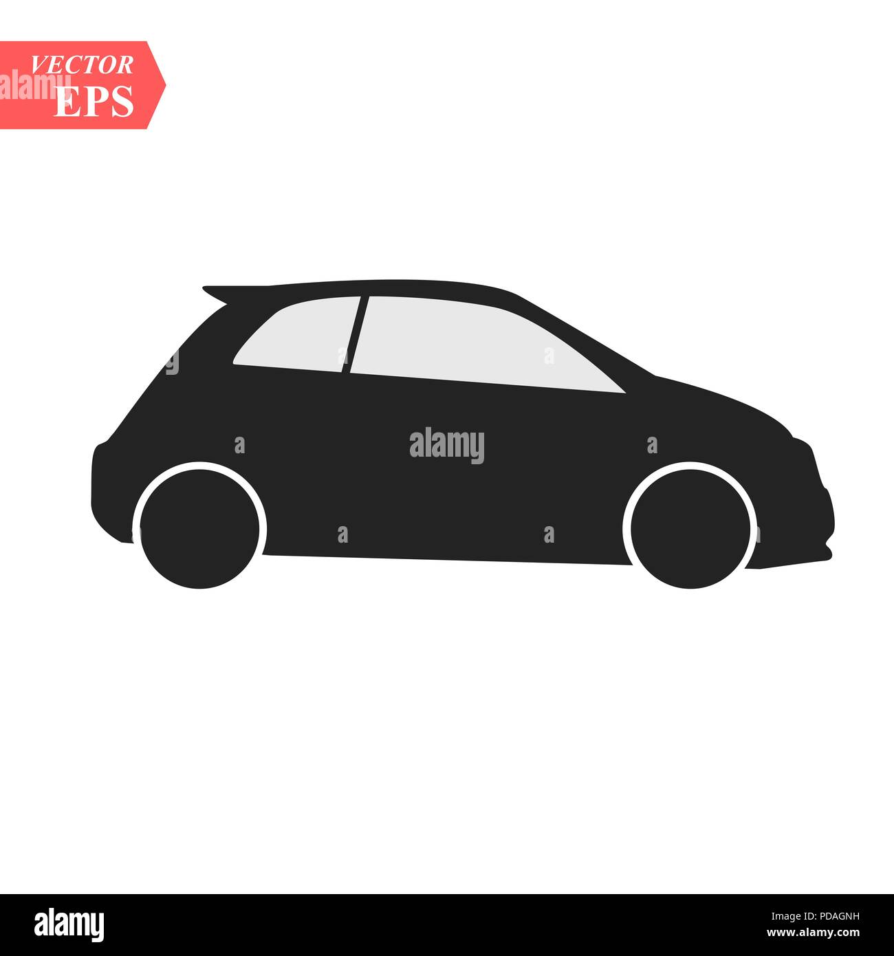 Simple Car Icon Vector. Flat Hatchback symbol. Perfect Black pictogram ...