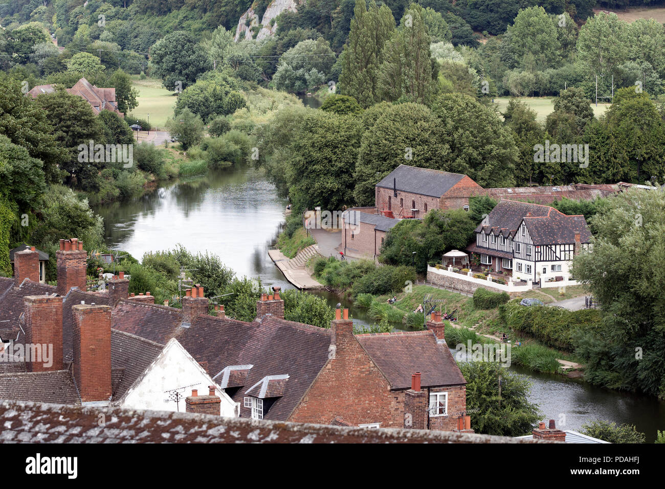 Bridgnorth Lower Town from castle walk upper town, Bridgnorth ...
