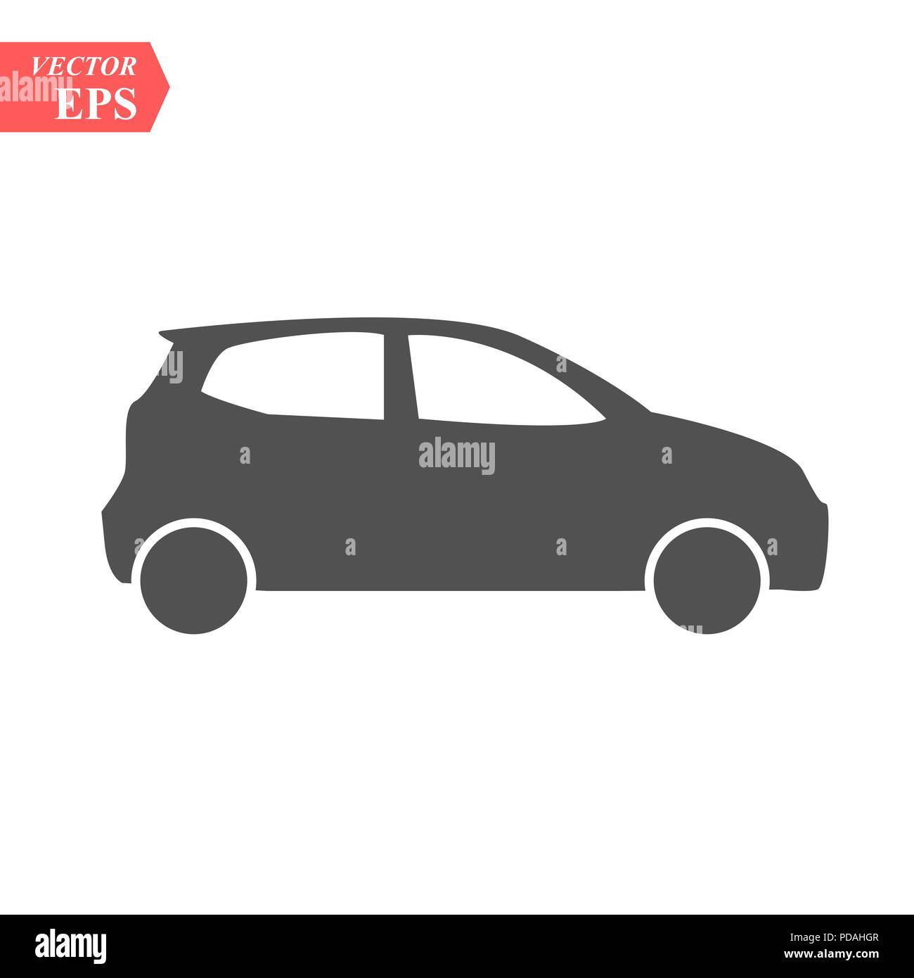 Simple Car Icon Vector. Flat Hatchback symbol. Perfect Black pictogram ...