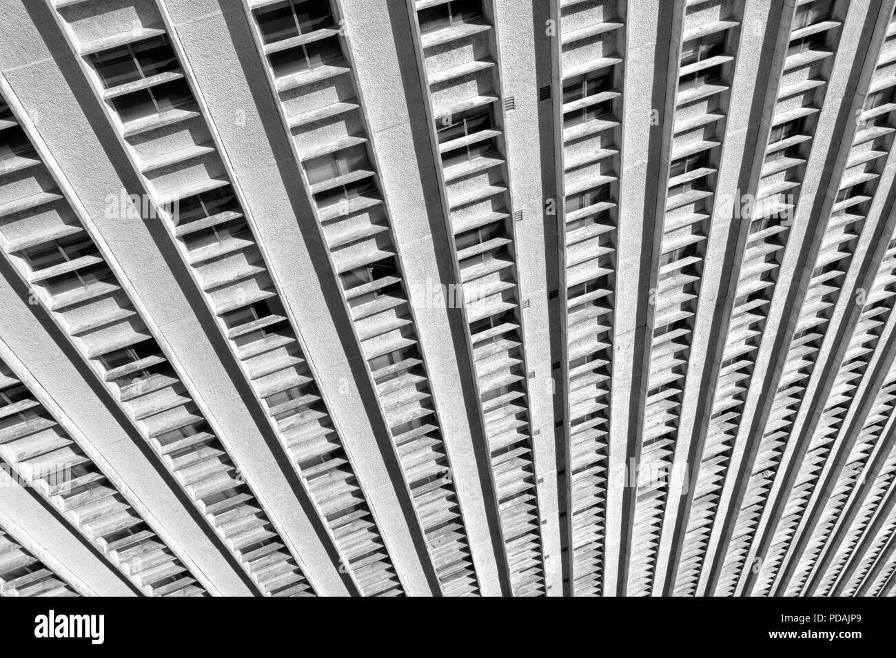 Downward facing view of the side of 100 North Main, the tallest ...
