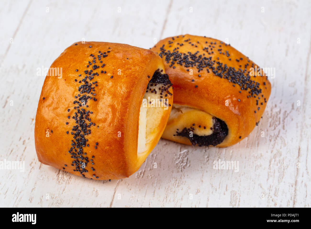 Sweet tastu bun with jam Stock Photo - Alamy
