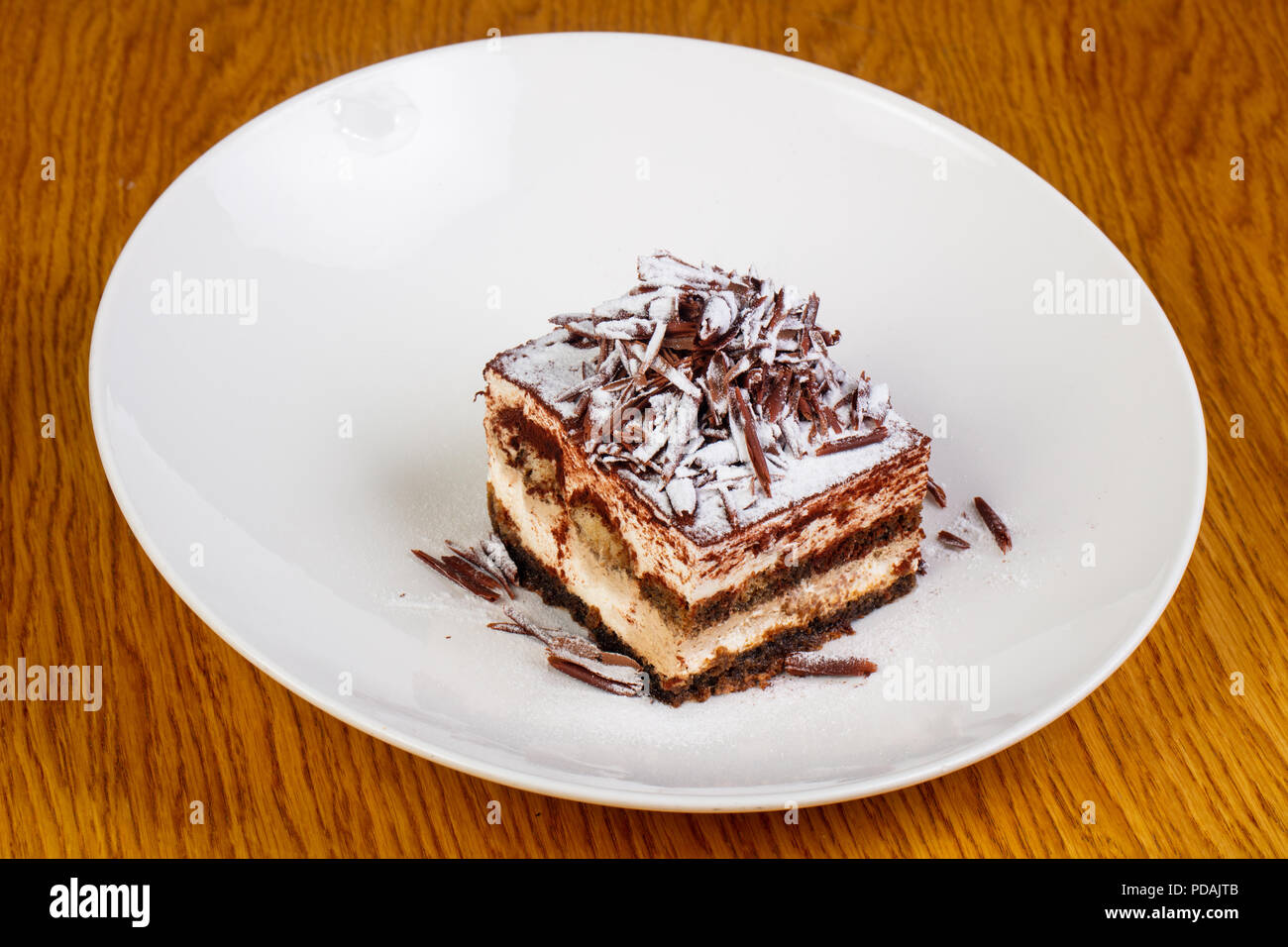 Sweet tiramisu cake with chocolate Stock Photo - Alamy