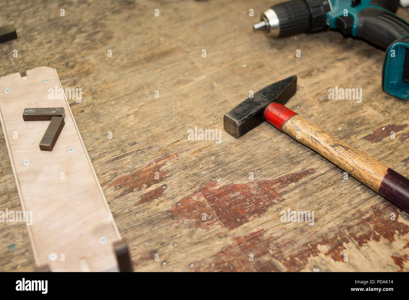 Wood metal workshop tools hammer electronic screw driver workbanch shop ...