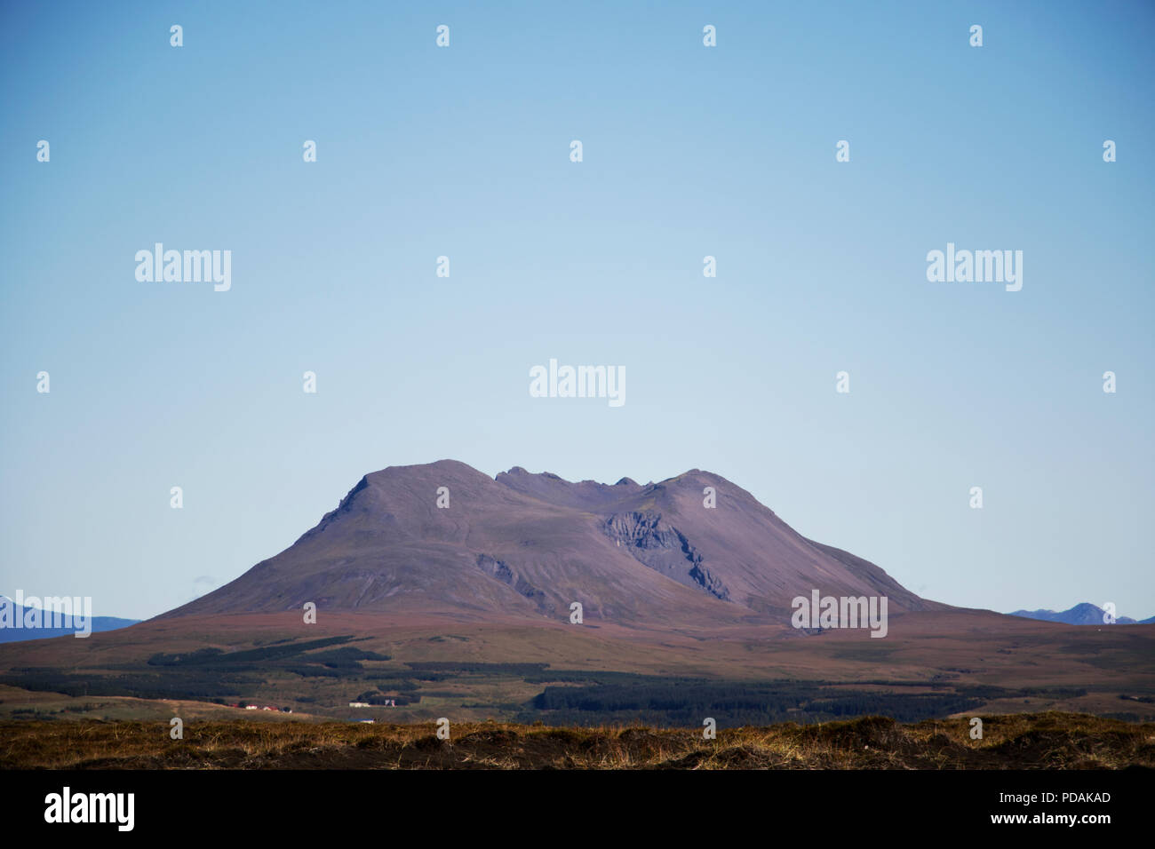 Mountain range with jagged peak in Iceland. Natural landscape ...