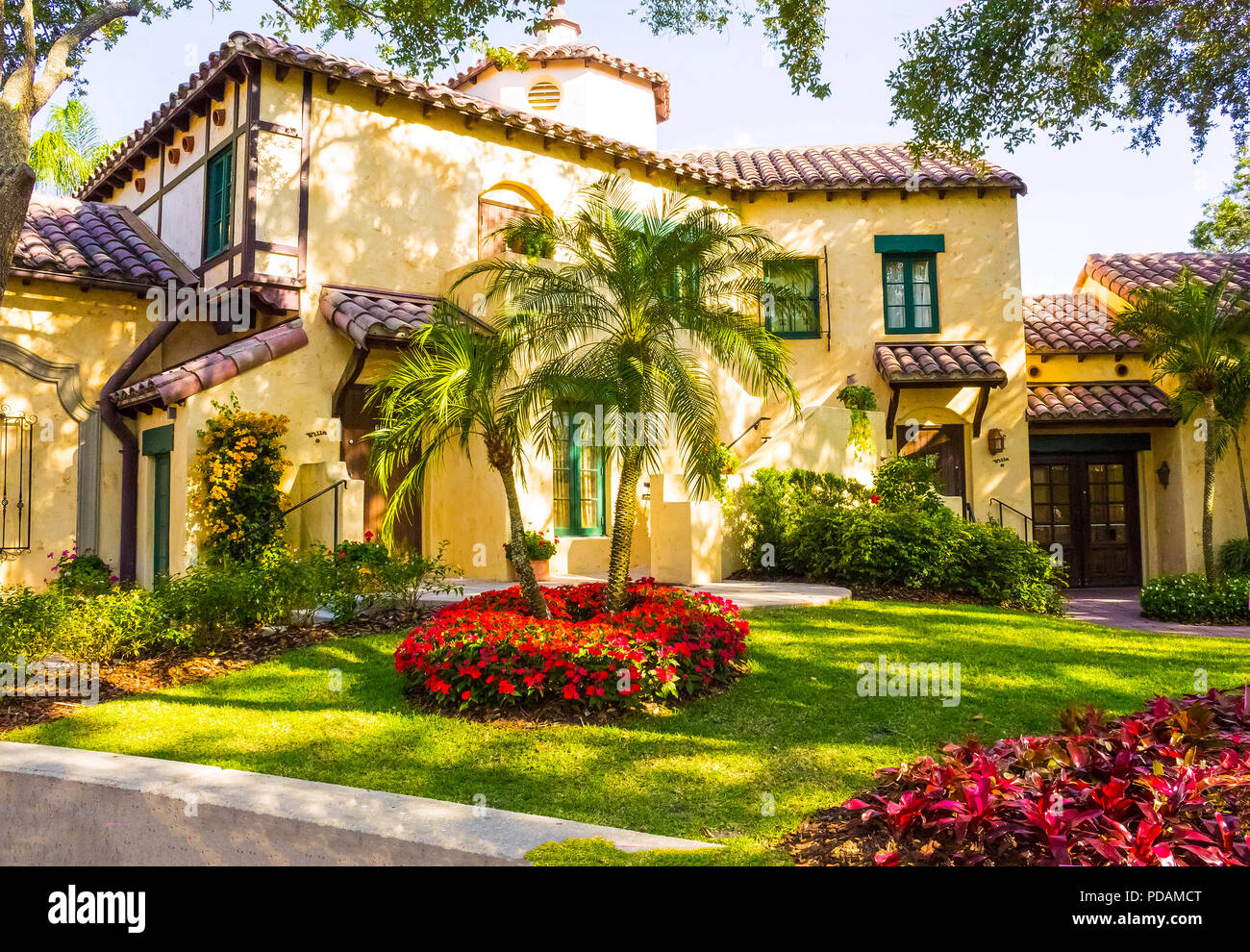Orlando, Florida, USA - May 10, 2018: The italian manor house at park ...