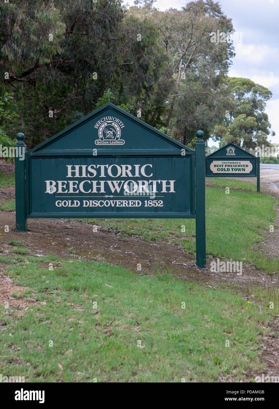 Sign in the town of Beechworth Stock Photo - Alamy