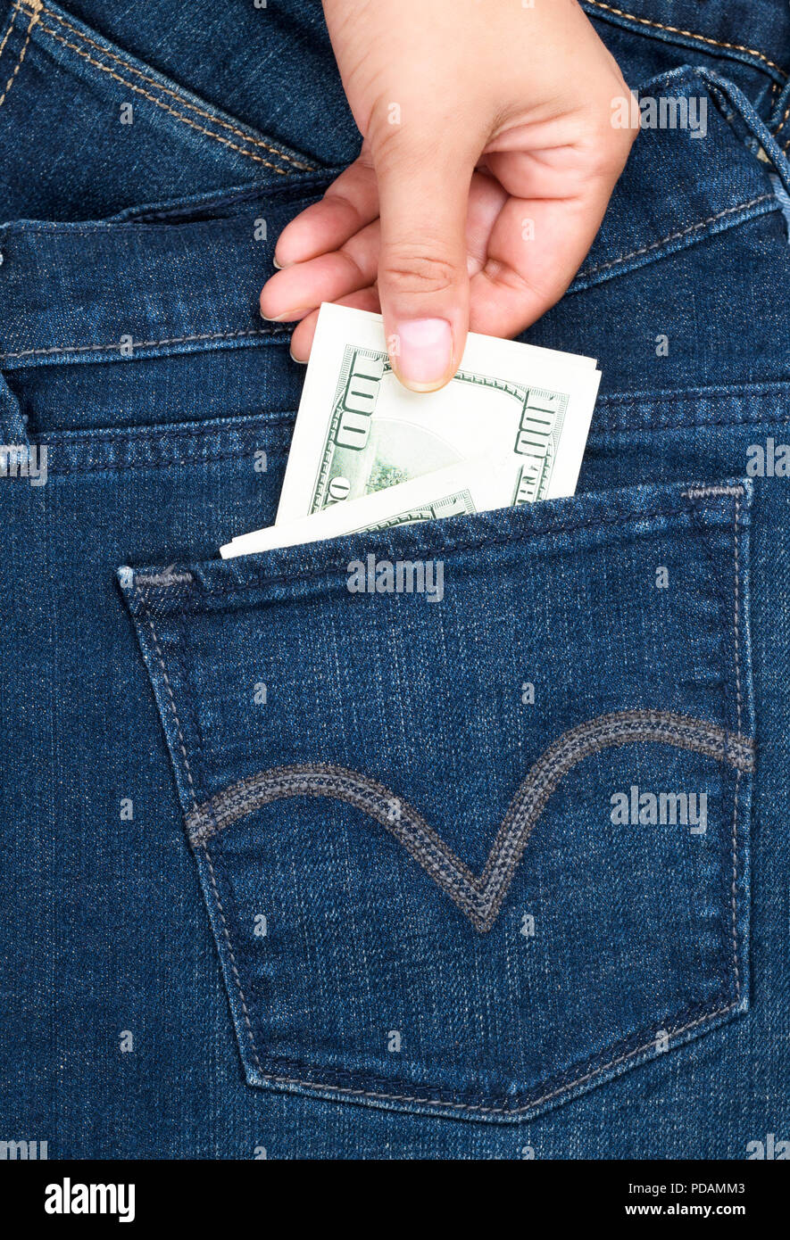 Money woman back pocket hi-res stock photography and images - Alamy