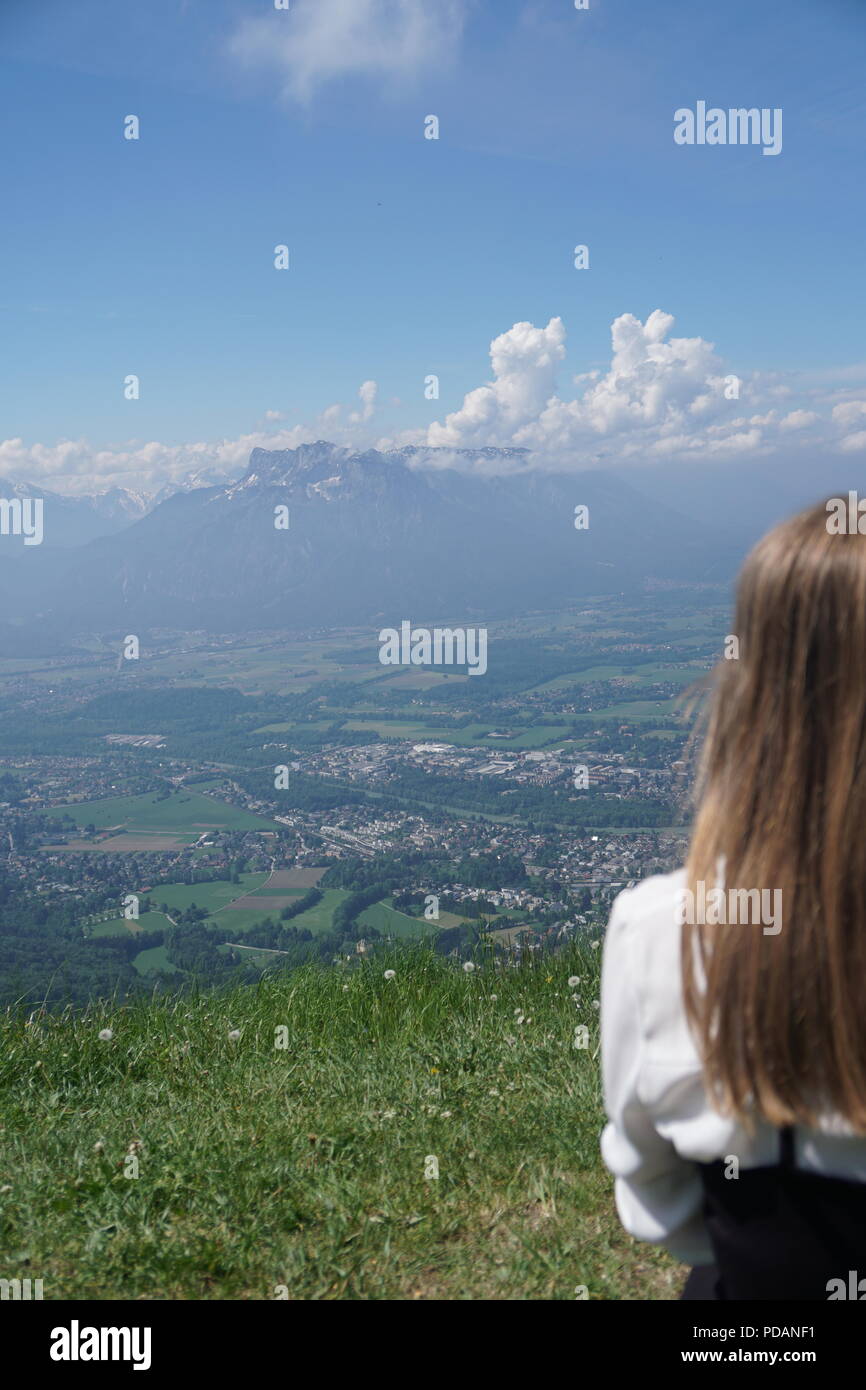 Girl on mountain Stock Photo - Alamy