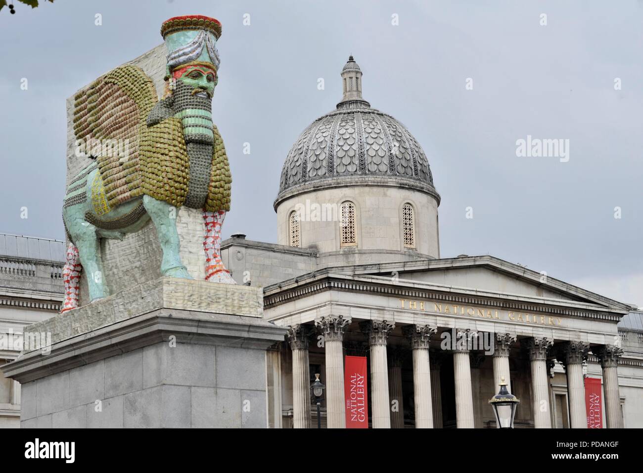The fourth Plinth, huge artwork in Trafalgar Square London Stock Photo ...