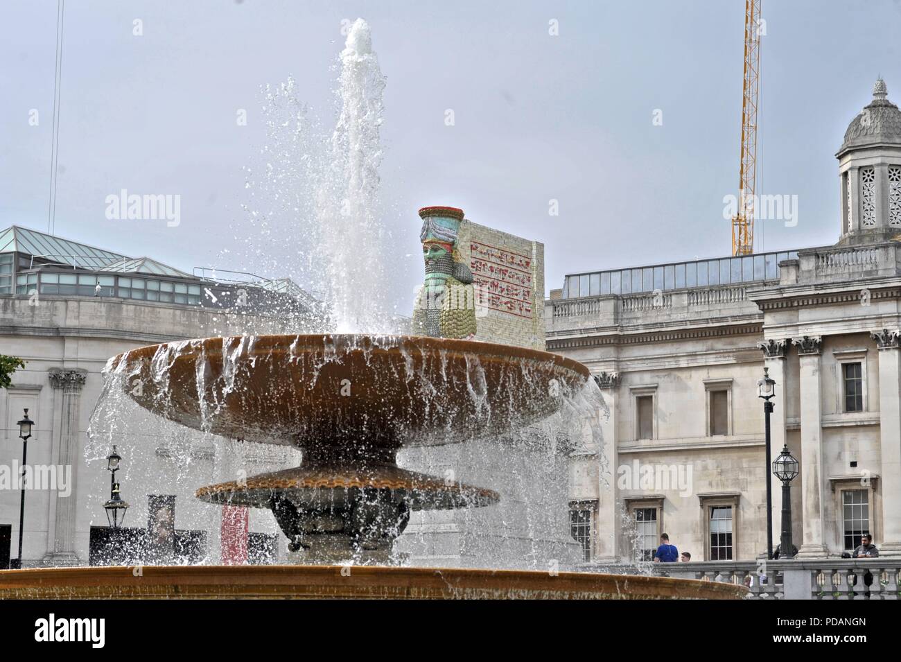 Water feature in Trafalgar Square, London Stock Photo - Alamy