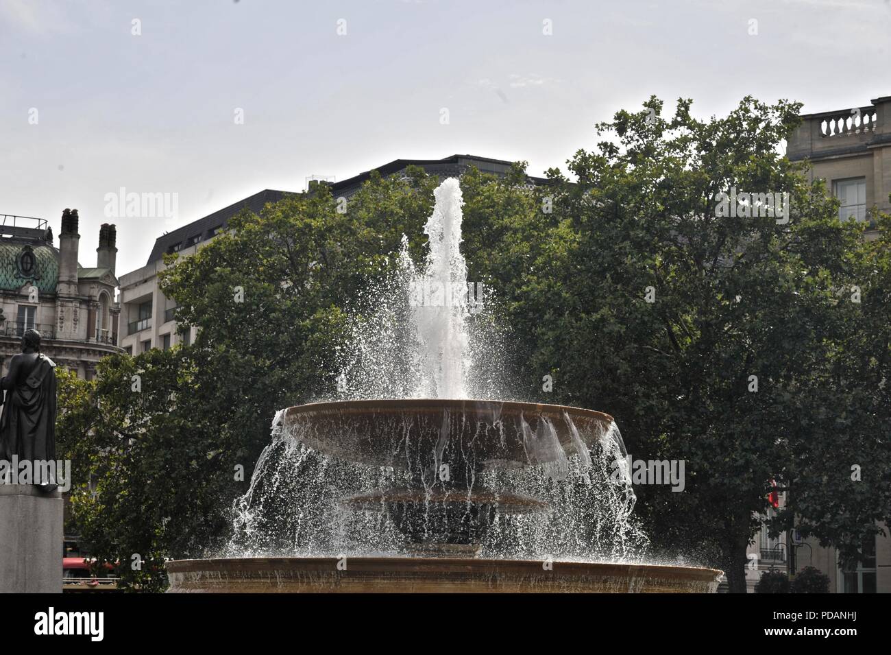 Water feature in Trafalgar Square, London Stock Photo - Alamy