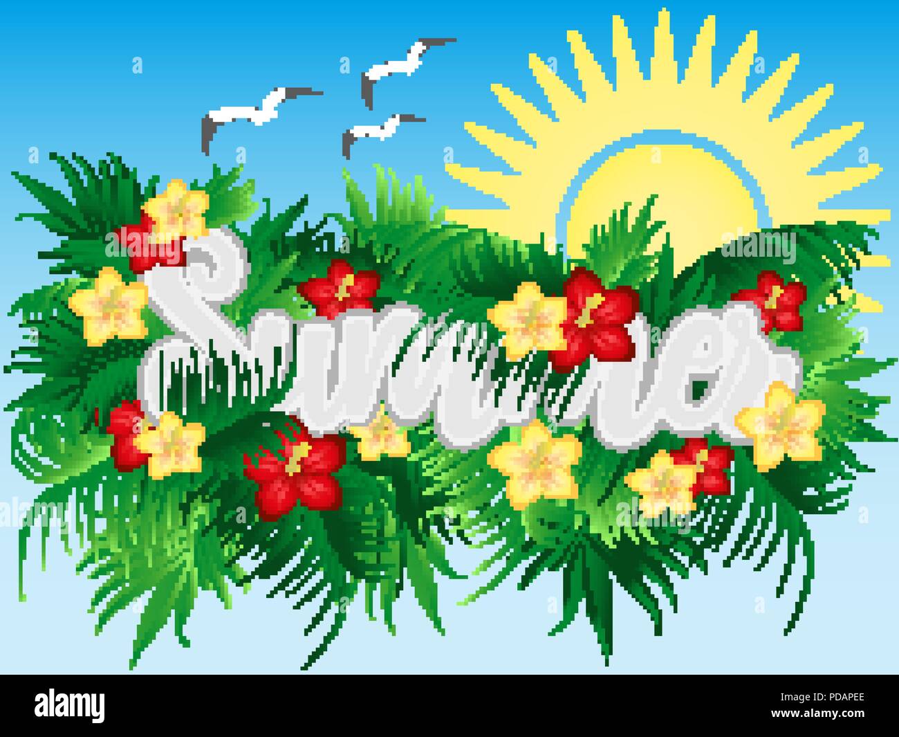 Season summer time card, vector illustration Stock Vector Image & Art ...