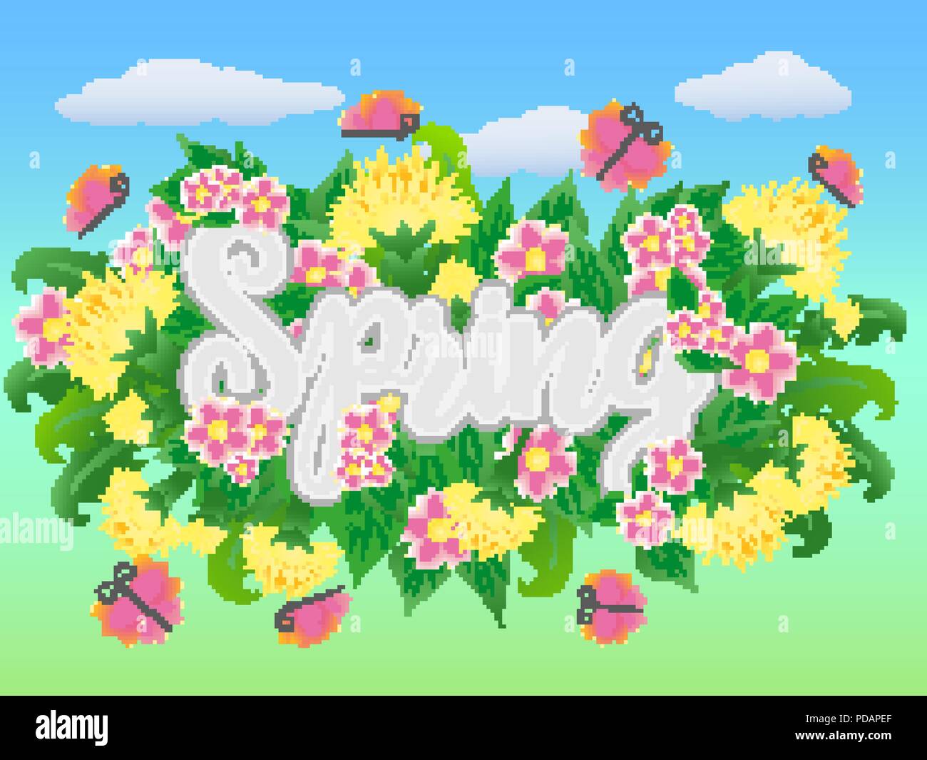 Season spring time card, vector illustration Stock Vector Image & Art ...