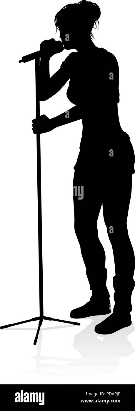 Singer Pop Country or Rock Star Silhouette Woman Stock Vector Image ...